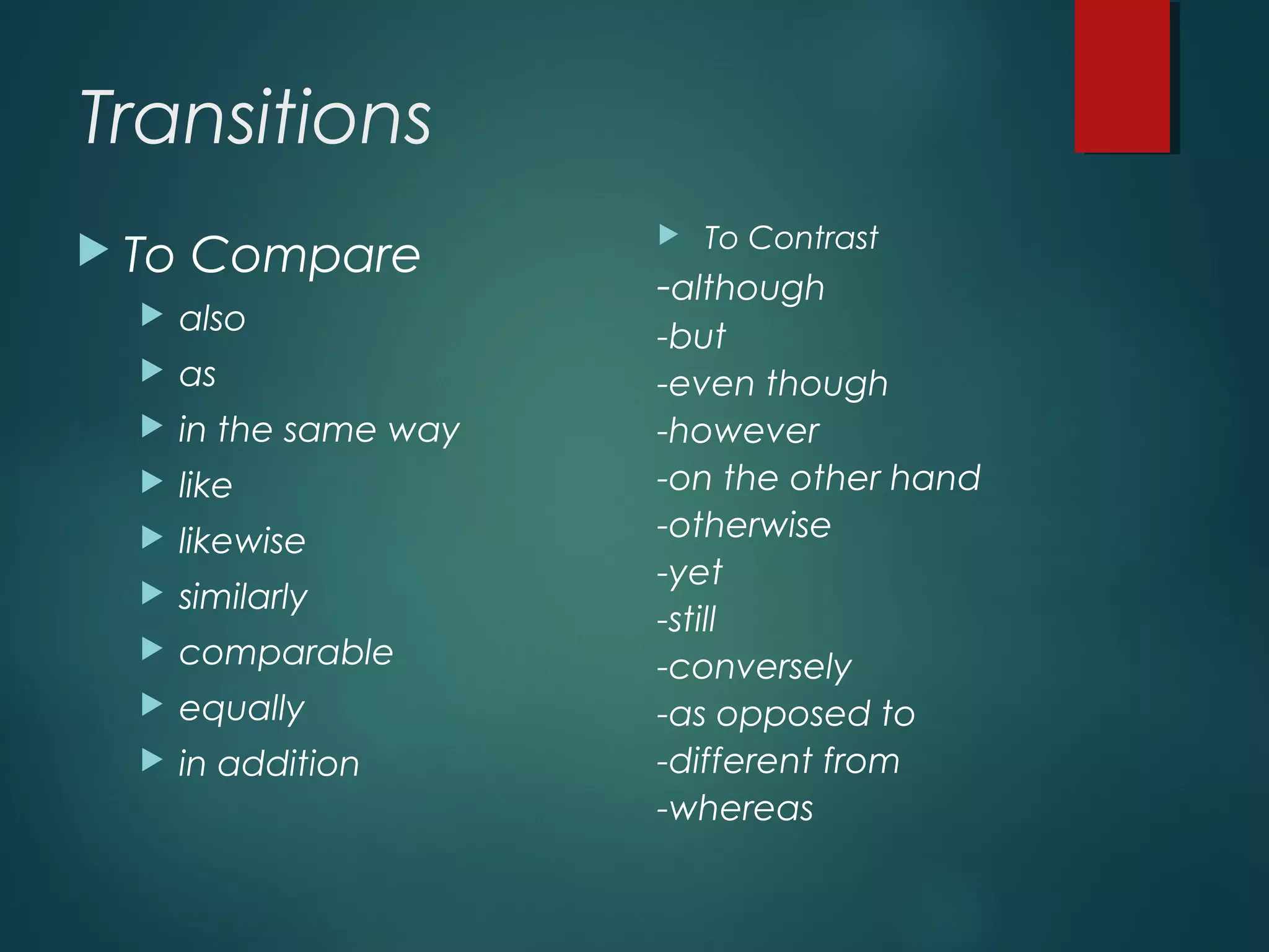 Overview Comparison and Contrast:Block and Point by Point Method | PPT