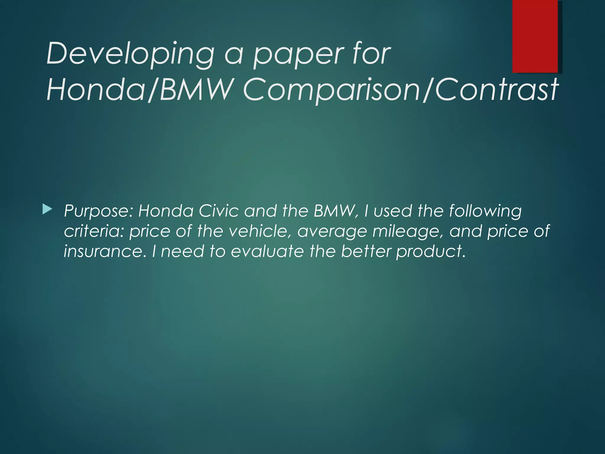 Overview Comparison and Contrast:Block and Point by Point Method | PPT