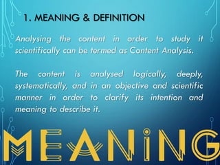 Overview of content analysis | PDF