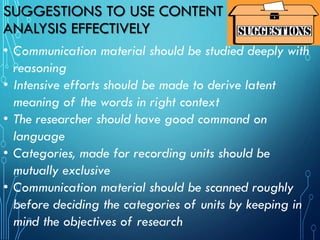 Overview of content analysis | PPT