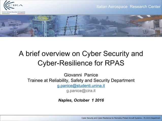 Cyber Security and Cyber-Resilience for RPAS | PPT