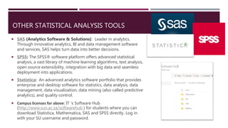 Overview data analyis and visualisation tools 2020 | PPTX