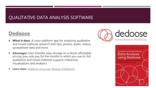 Overview data analyis and visualisation tools 2020 | PPTX