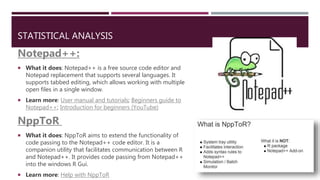 Overview data analyis and visualisation tools 2020 | PPTX