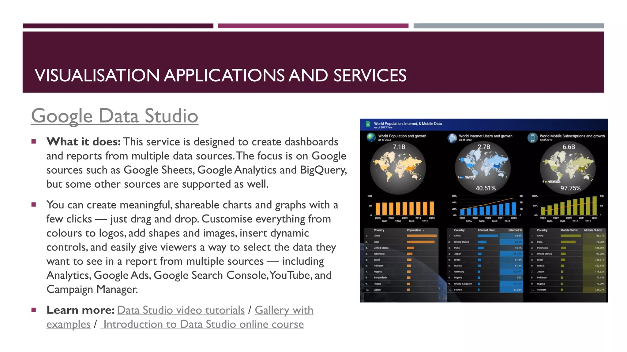 Overview of tools for data analysis and visualisation (2021) | PDF