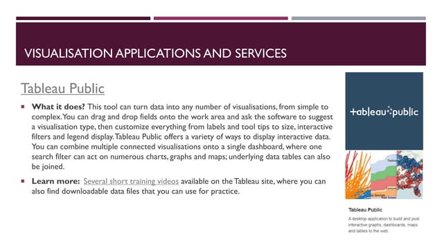 Overview of tools for data analysis and visualisation (2021) | PDF ...