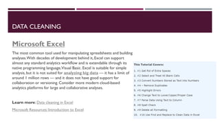 Overview of tools for data analysis and visualisation (2021) | PDF