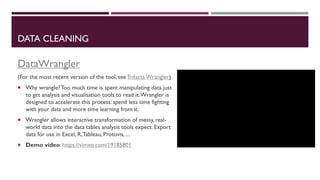 Overview of tools for data analysis and visualisation (2021) | PDF
