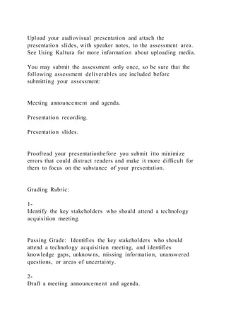 OverviewDraft an announcement and agenda for a meeting with stak | DOCX