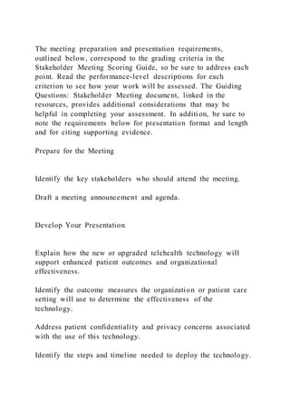 OverviewDraft an announcement and agenda for a meeting with stak | DOCX