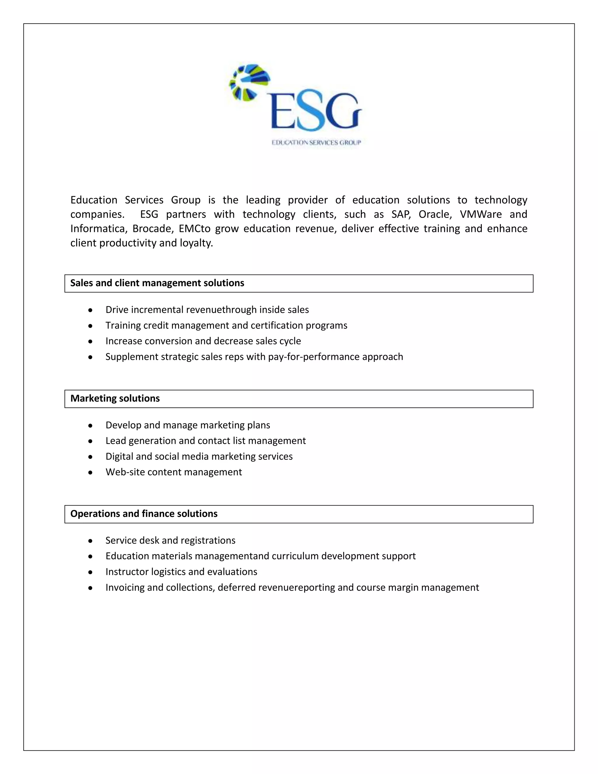 Overview esg services | PDF