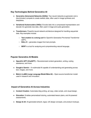 Overview generative ai in india - generative ai masters | PDF