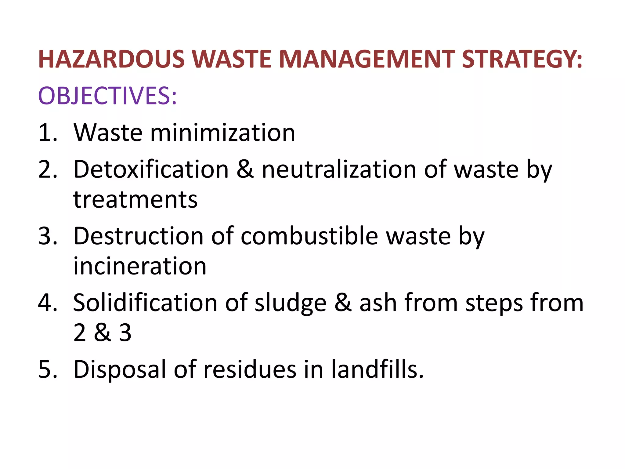 Overview of hazardous waste management | PPTX
