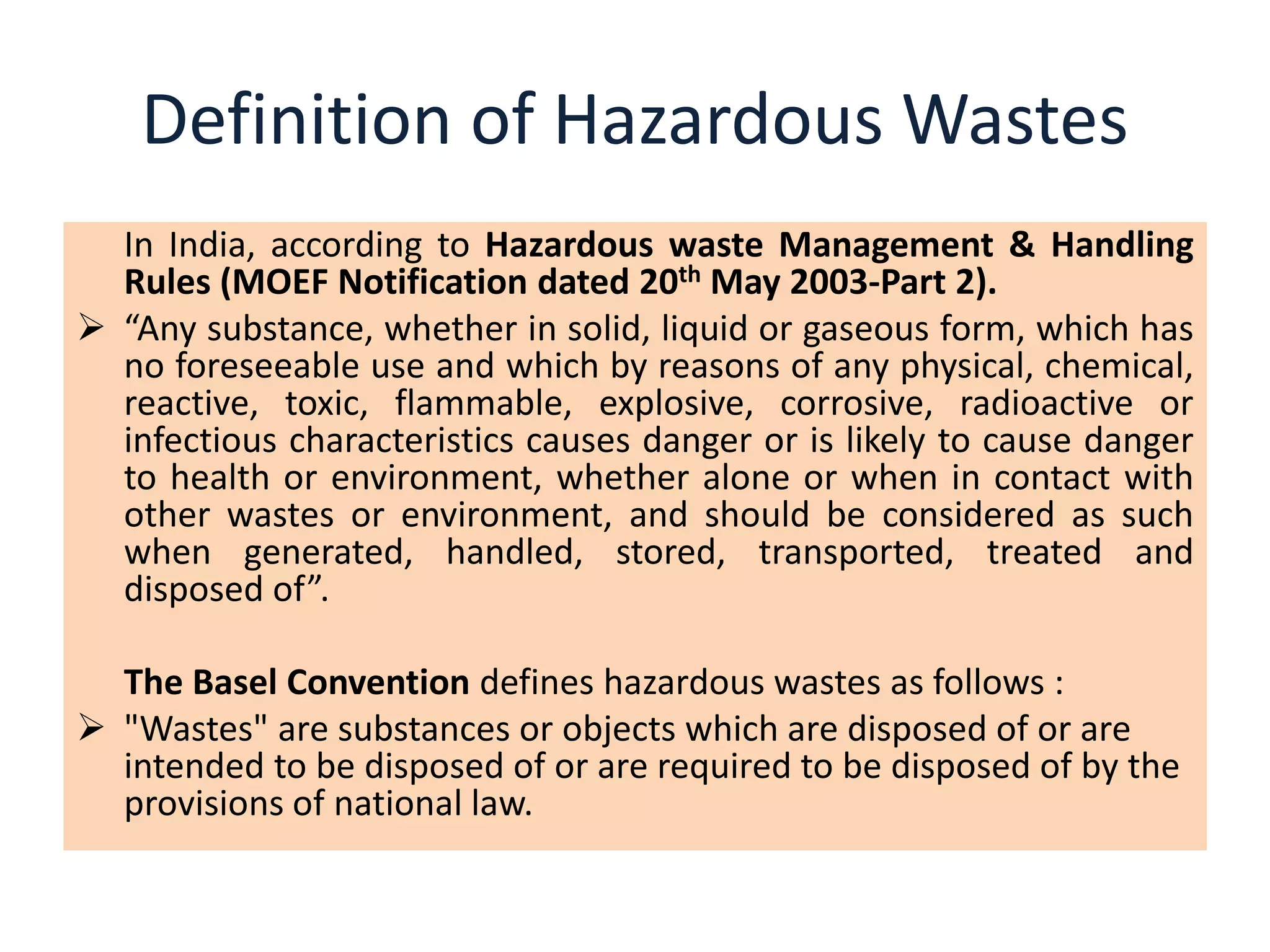 Overview of hazardous waste management | PPTX