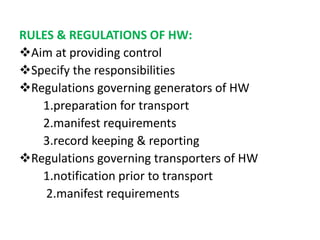 Overview of hazardous waste management | PPTX