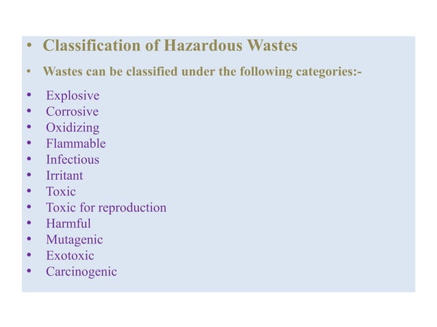 Overview of hazardous waste management | PPTX | Indoor Environmental ...