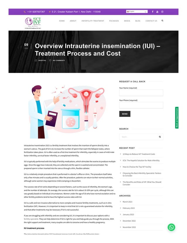 Overview Intrauterine insemination (IUI) - Treatment Process and Cost | PDF