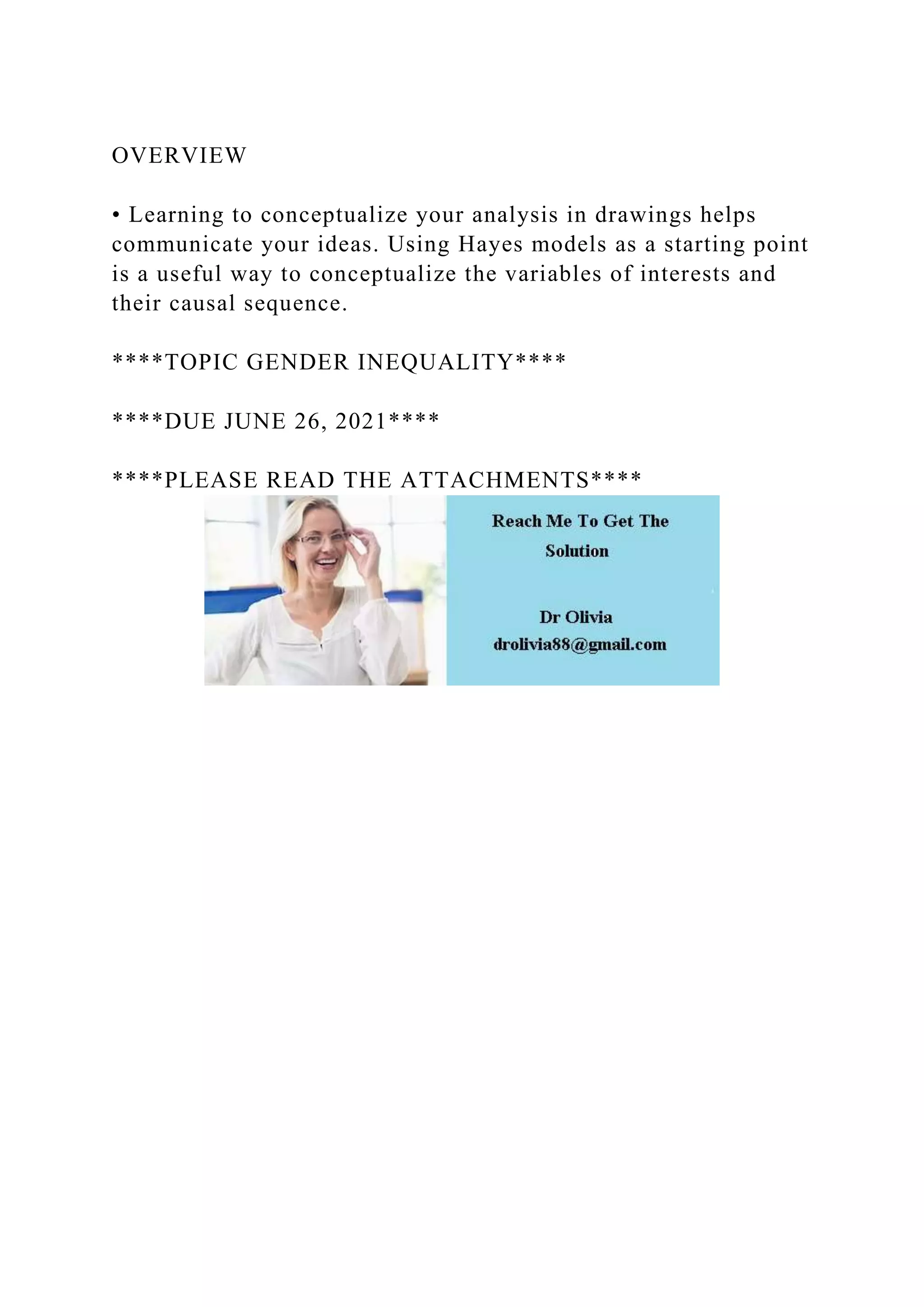 OVERVIEW• Learning to conceptualize your analysis in drawings he.docx