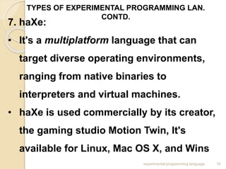 Overview new programming languages | PPTX