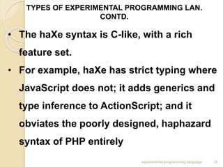 Overview new programming languages | PPTX