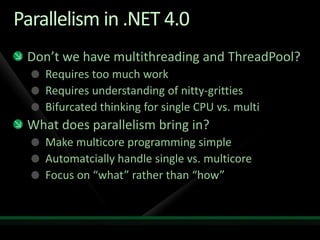 Overview Of .Net 4.0 Sanjay Vyas | PPTX | Programming Languages | Computing
