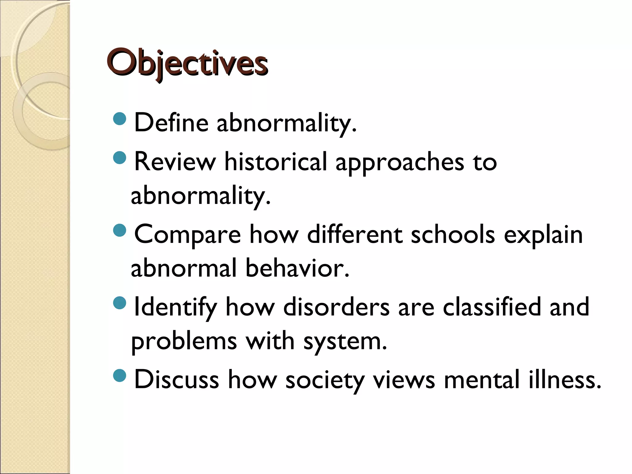 Overview of abnormal psych | PPT