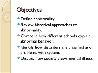 Overview of abnormal psych | PPT
