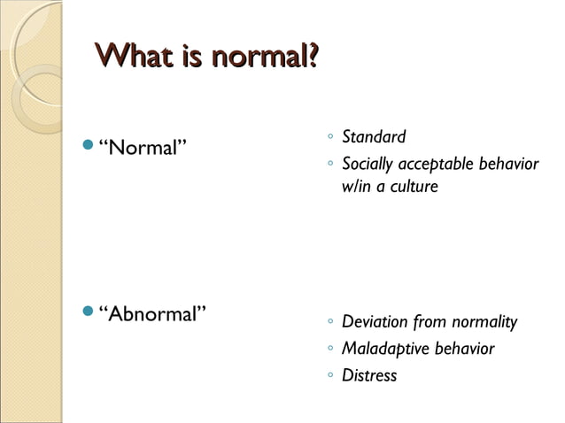 Overview of abnormal psych | PPT