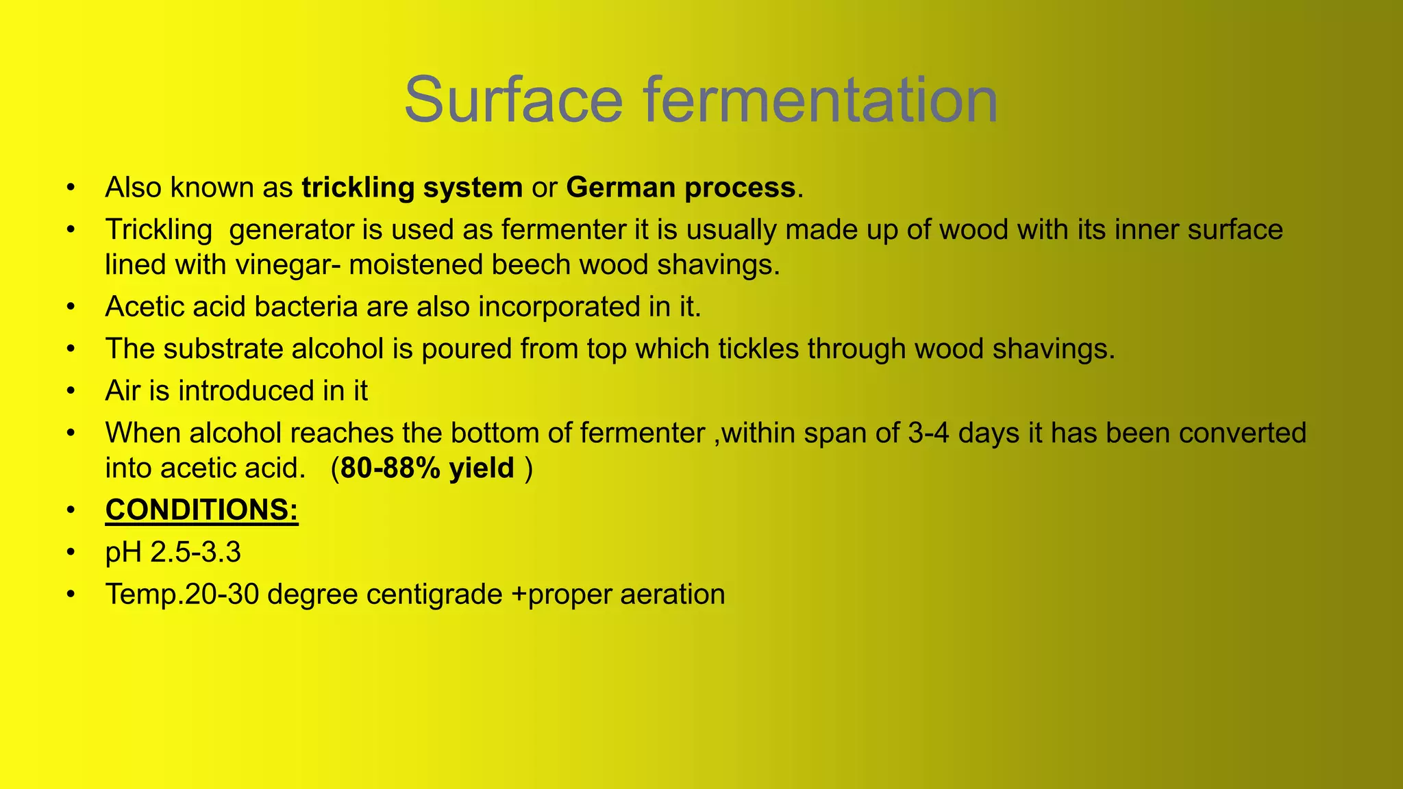 Overview of acetic acid fermentation. | PPTX