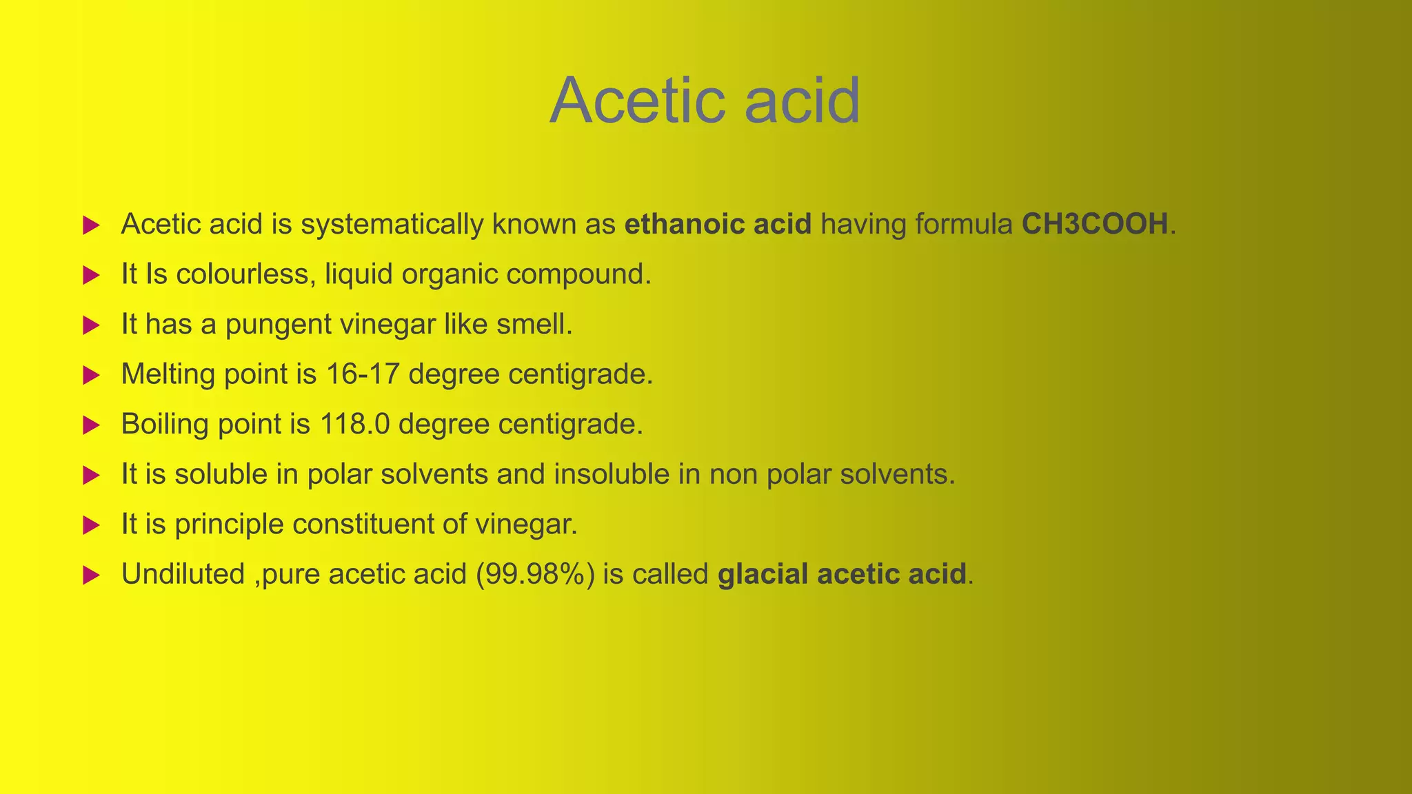 Overview of acetic acid fermentation. | PPTX