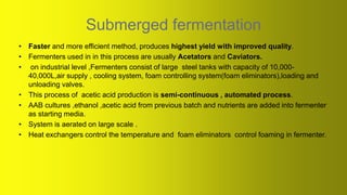 Overview of acetic acid fermentation. | PPTX