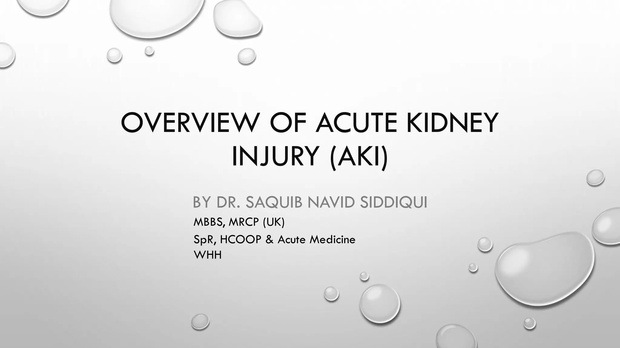 Overview of acute kidney injury (aki) | PDF
