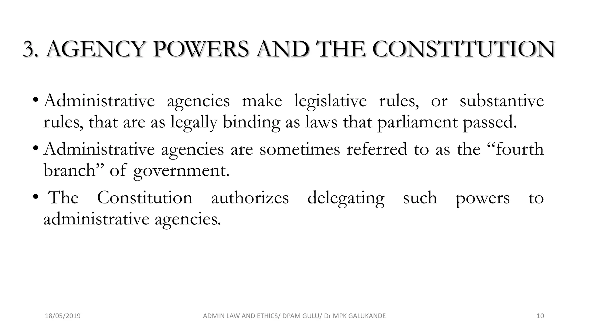 Overview of administrative law and ethics | PPTX