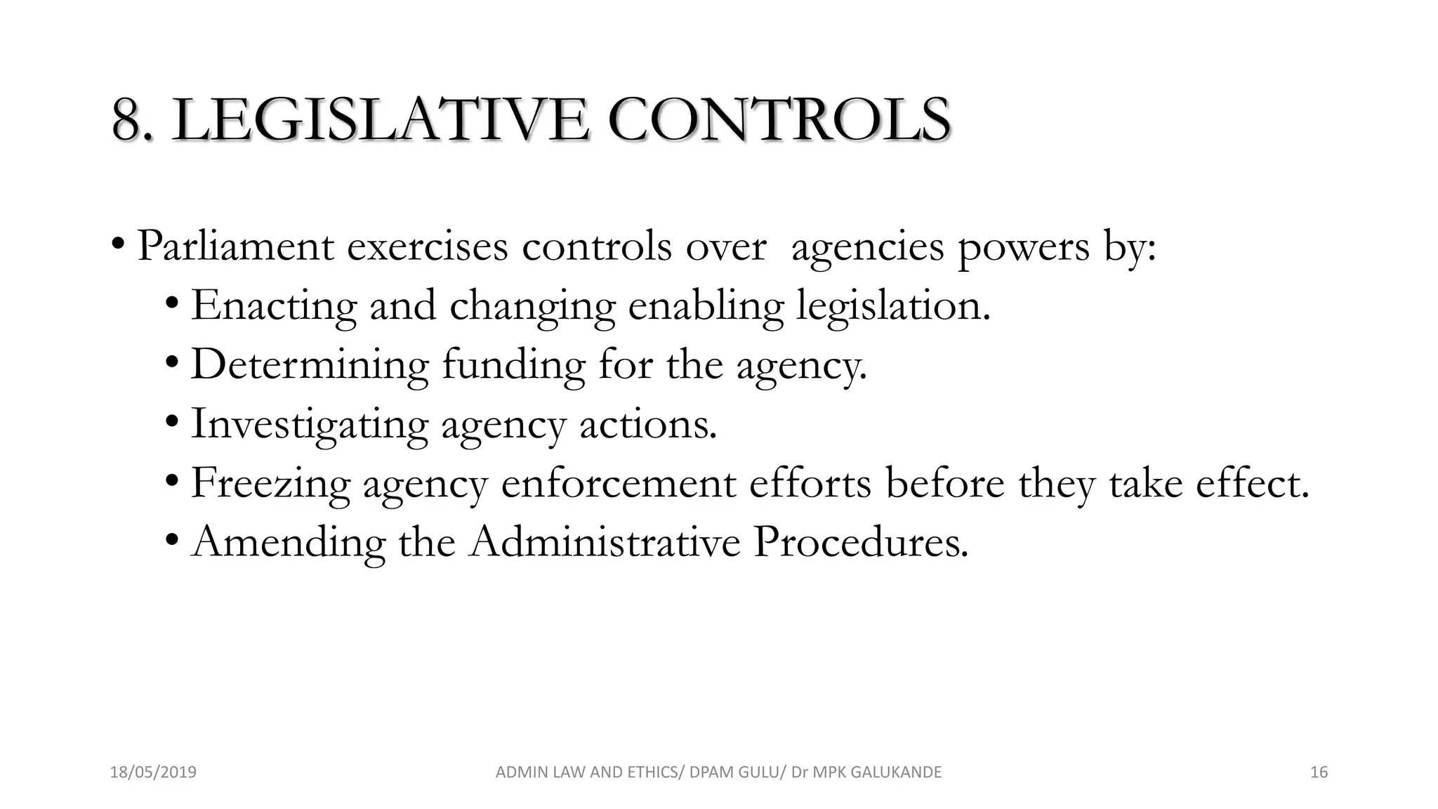 Overview of administrative law and ethics | PPTX