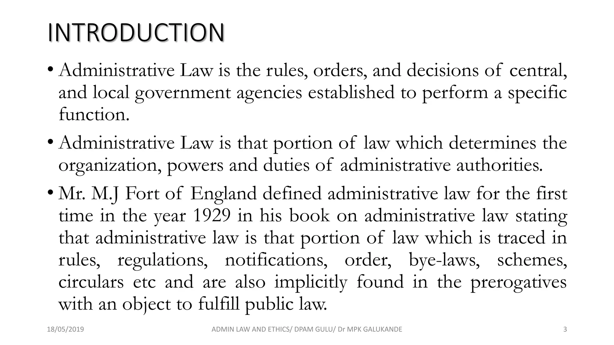 Overview of administrative law and ethics | PPTX
