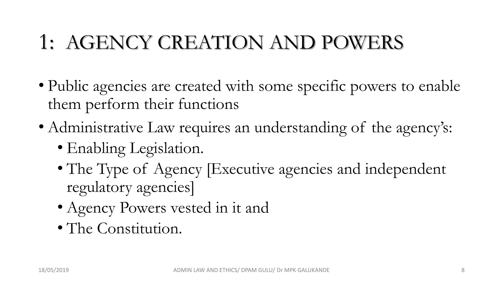 Overview of administrative law and ethics | PPTX
