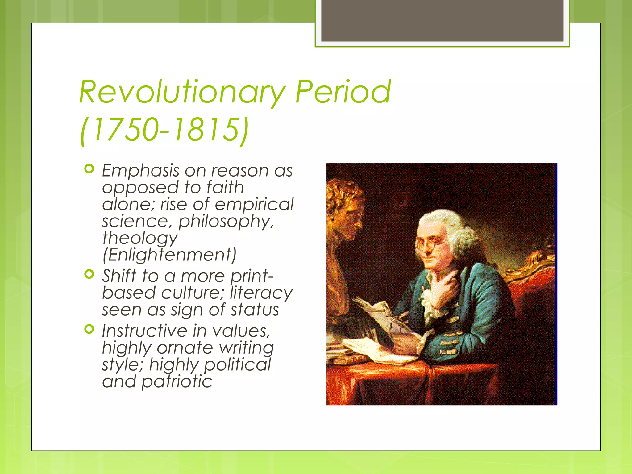 Overview of Early American Literature (English 244) | PPT | Poetry ...