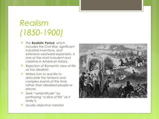 Overview of Early American Literature (English 244) | PPT