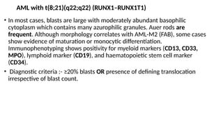 Overview of AML and WHO latest classification. | PPTX