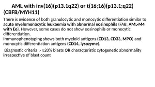 Overview of AML and WHO latest classification. | PPTX