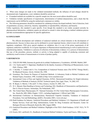 Overview of analytical method validation | PDF