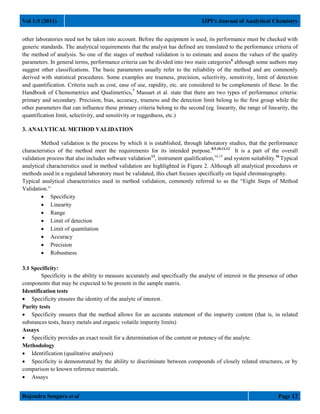Overview of analytical method validation | PDF