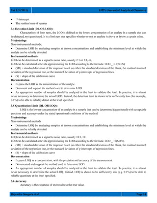 Overview of analytical method validation | PDF