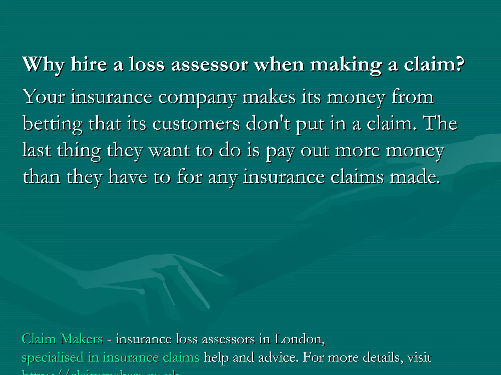 Overview of an loss assessor and insurance assessor | PPT