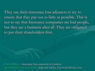 Overview of an loss assessor and insurance assessor | PPT