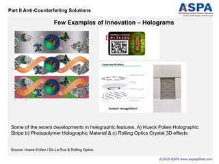 Overview of anti counterfeiting technologies and Opportunities for India | PDF