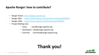 Overview of new features in Apache Ranger | PPTX