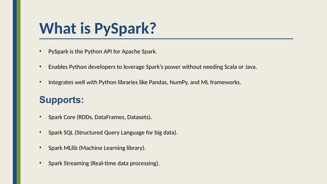 Overview of Apache Spark and PySpark.pptx Overview of Apache Spark and PySpark.pptx