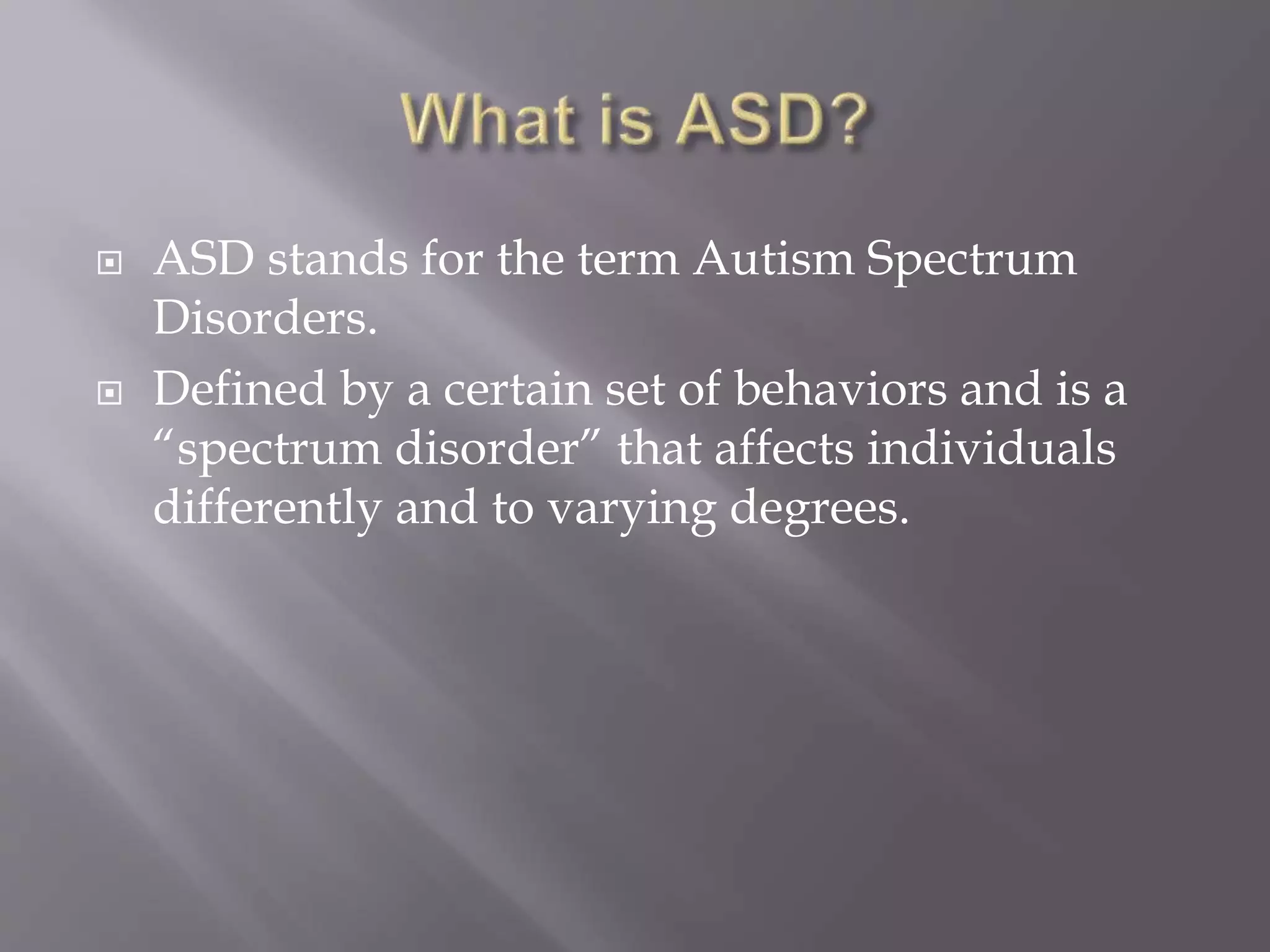 Overview of Autism Spectrum Disorders | PPTX