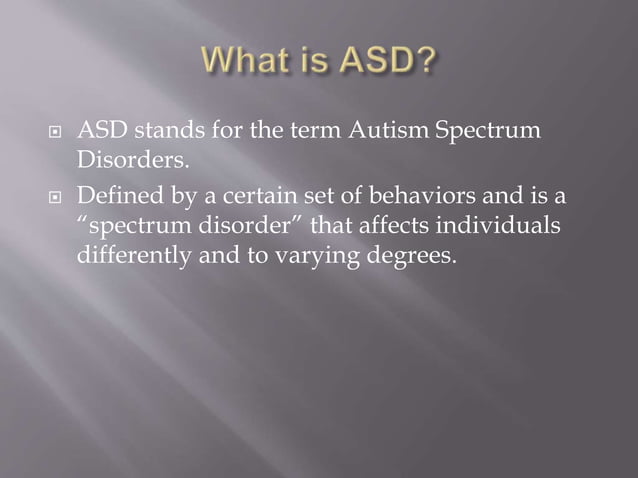 Overview of Autism Spectrum Disorders | PPT